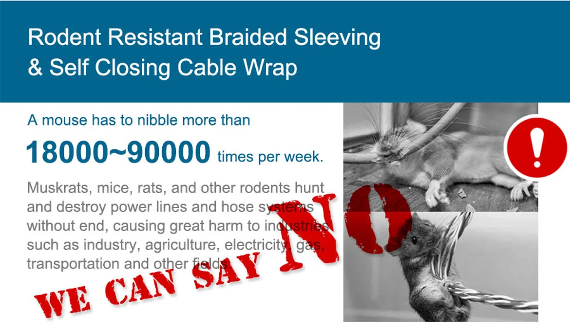 Flexible Rodent Resistant Cable Sleeve Expandable Woven Split Cable ...