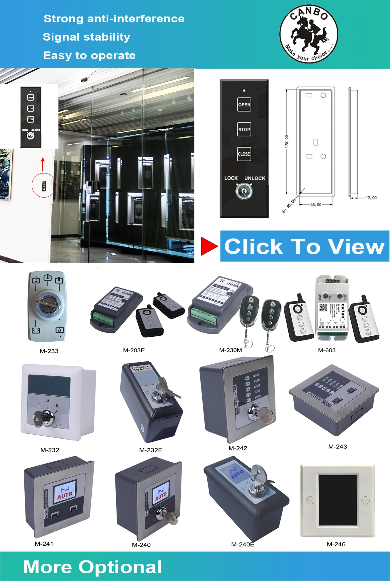 Three Buttons Function Selector Key Control Touch Switch