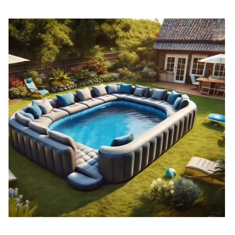 Commercial PVC Customized Swimming Pool with Portable Lounge