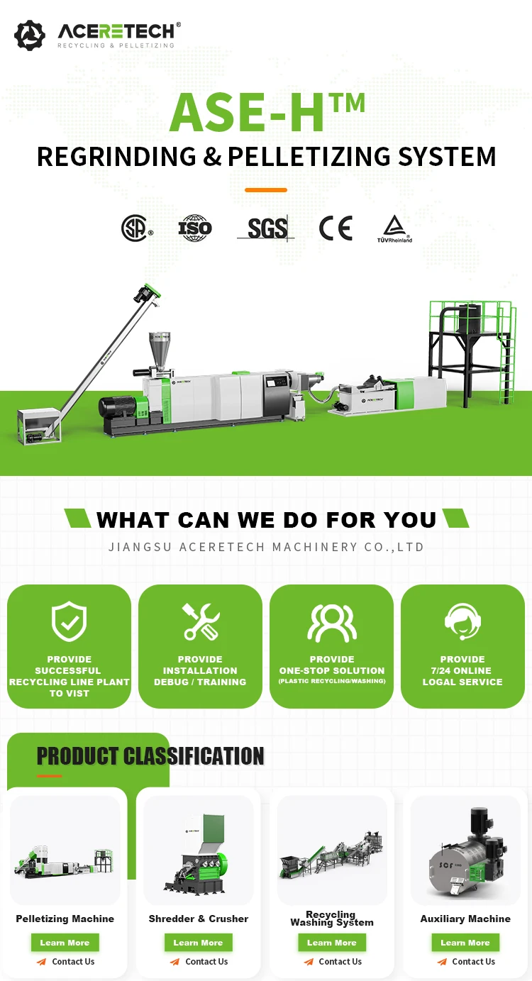 High Stability Ase Waste Plastic Pp/pe Regrinds Recycling Single Screw ...