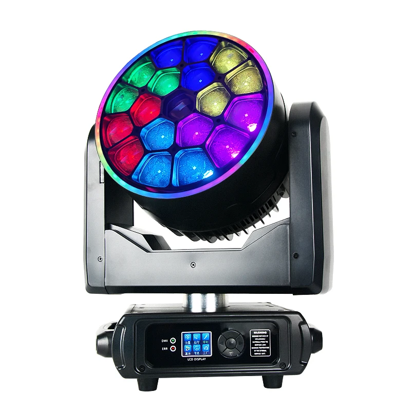 19x15W RGBW LED Focusing Moving Head Light DMX512 Beam Stage Light with ...