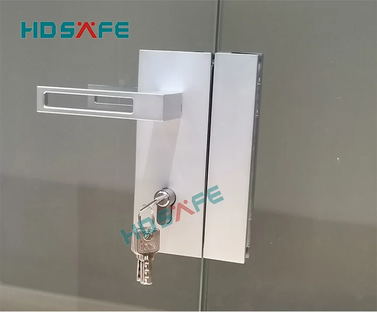 Hdsafe Aluminum Glass Door Locks Handle Set Black Security Door Lock ...