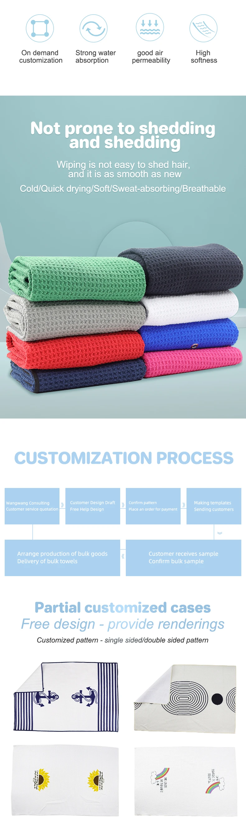 Personal Diy Custom Embroidered Microfiber Waffle Golf Towels Square ...