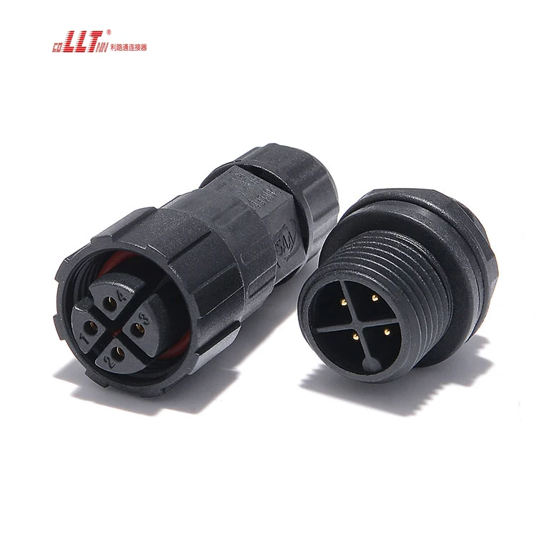 4 Pin Electrical Wire Panel Connector 2 3 5 6 7 8 9 12 Pin M16 Ip68 ...