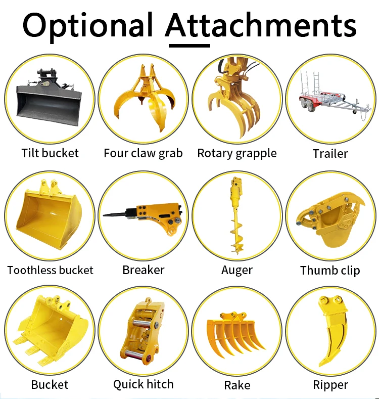 Mini Excavator Log Grapple With Quick Hitch - Hydraulic Attachments for ...