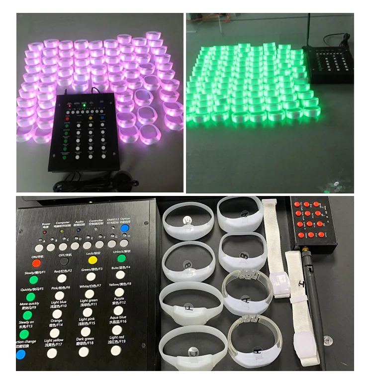 New Arrive 2024 LED Light up Wristband DMX Glow Remote Controlled Sound ...