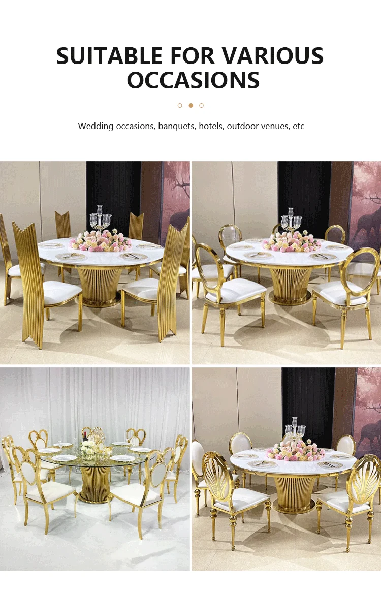 Luxury Furniture Event Banquet Transparent Glass Stainless Steel White ...