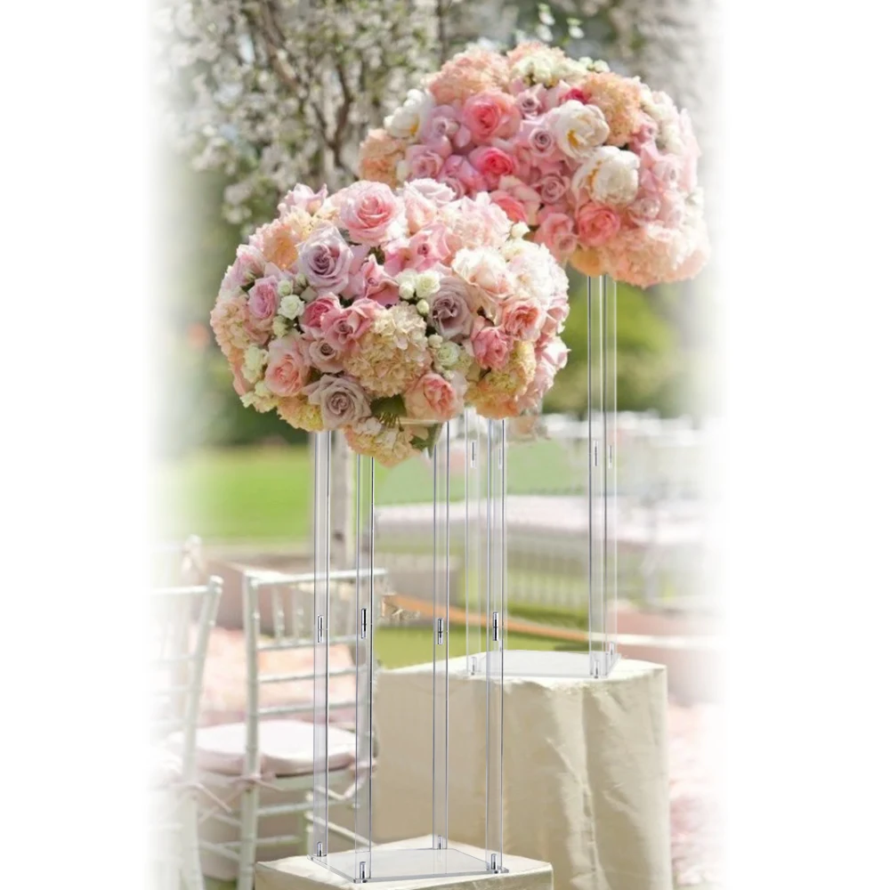 Transparent Flower Stand Vase Rack Acrylic Road Lead Geometric Table ...