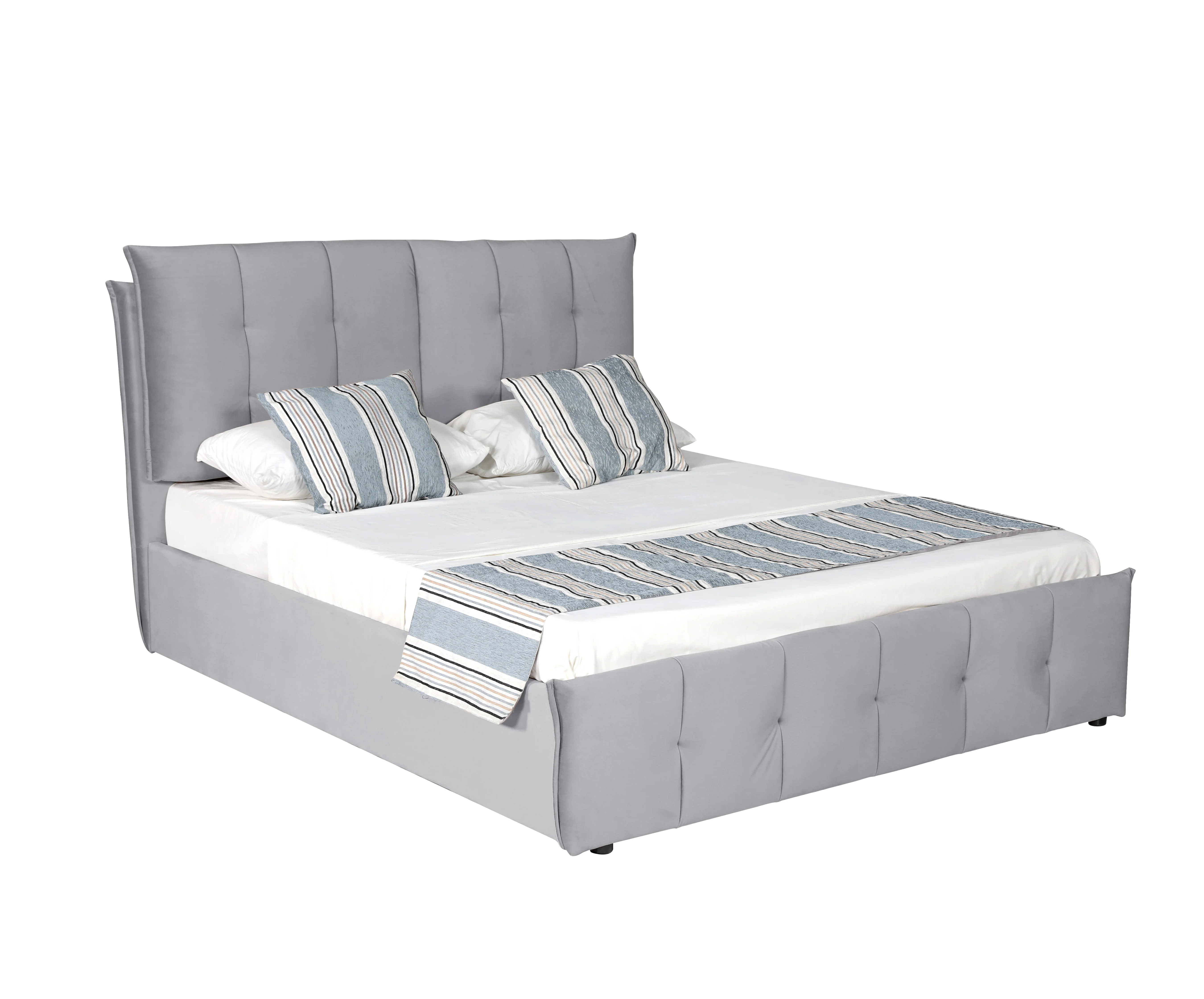 Italian Luxury King Queen Double Full Size Metal Bed Frame with Storage ...