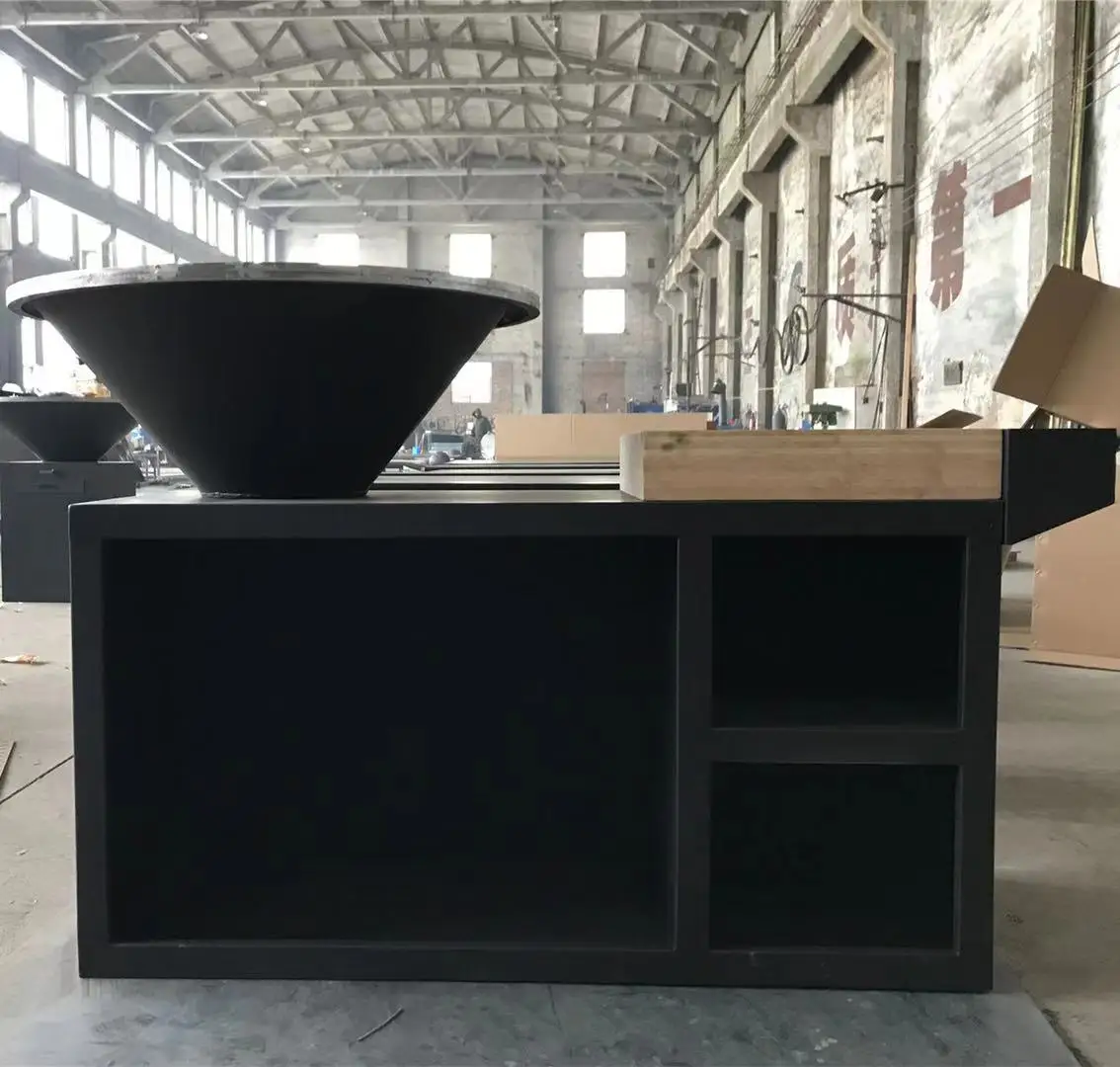 Barbeque Pit Outdoor Bbq Corten Steel Bbq With Trapezoid Base Fire Pit ...