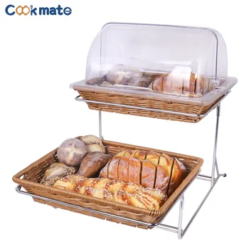 Kitchen Bread Basket Shelf Stainless Steel Black Foldable Stainless ...