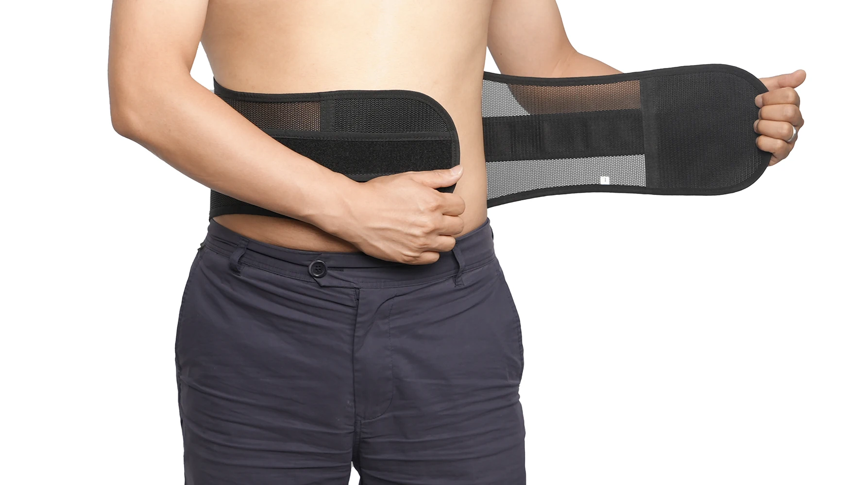 Plus Size Adjustable Rigid Lumbosacral Corset Belt Breathable Nylon ...
