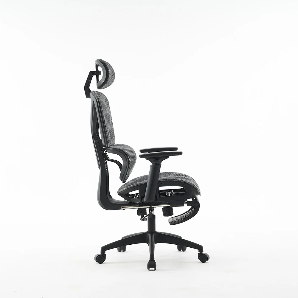 Height Adjustable Armrest Lumber Support Head Rest Mesh Chair For ...