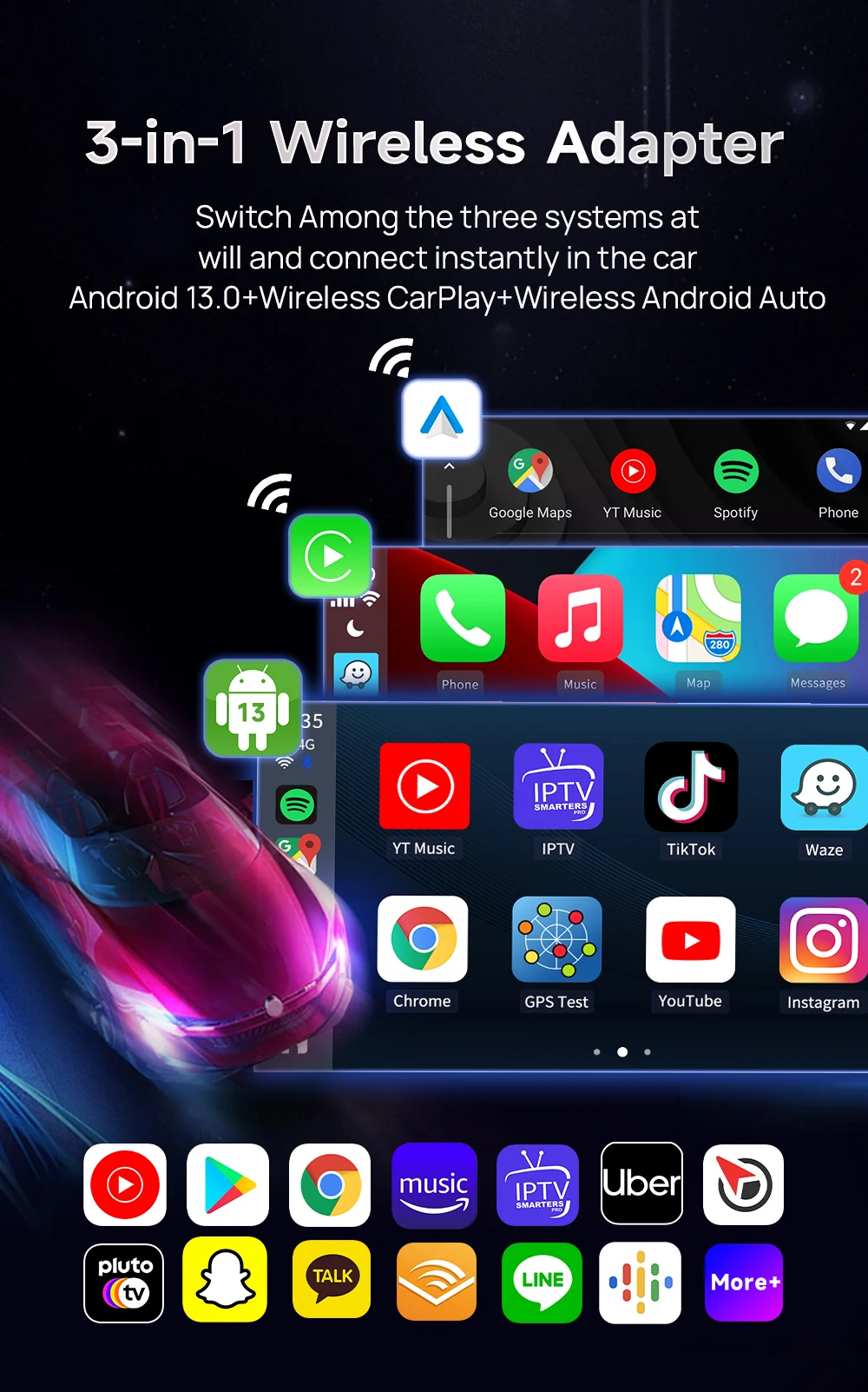 OEM Carlinkit Wireless Carplay Android Auto Car Black Box 8G+128G ...