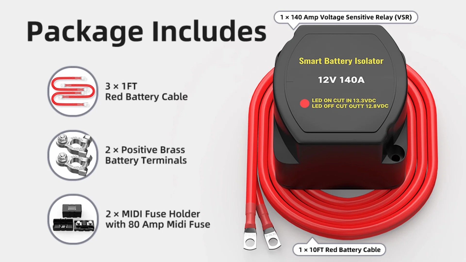 Asw-a401 12v 140 Amp Smart Dual Battery Isolator Dual Battery Kit Rv ...