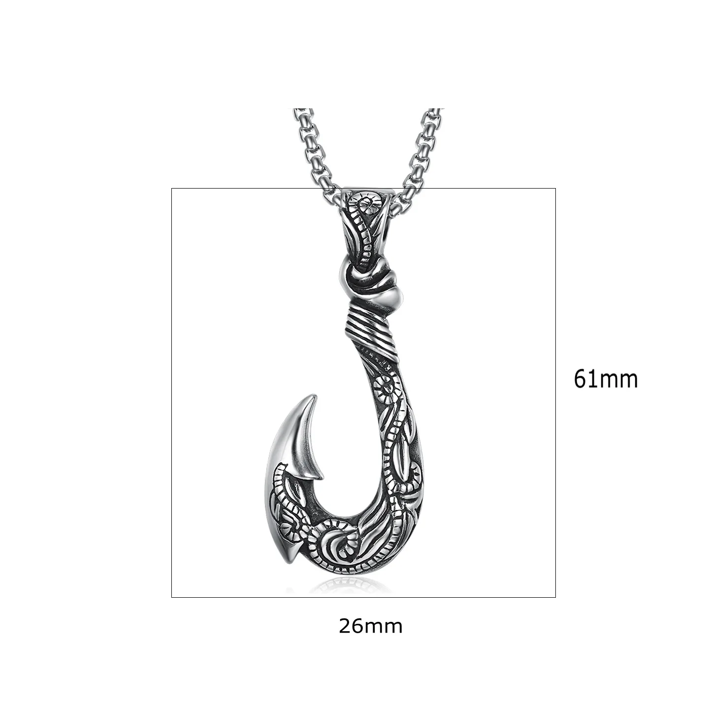 Women's Moana Stainless Steel Fish Hook Pendant Necklace Real Hawaiian ...
