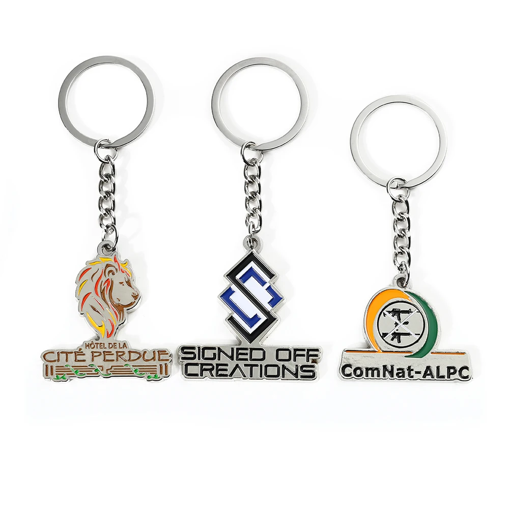 2d 3d Zinc Alloy Iron Black Gold Silver Plating Color Metal Key Chains ...