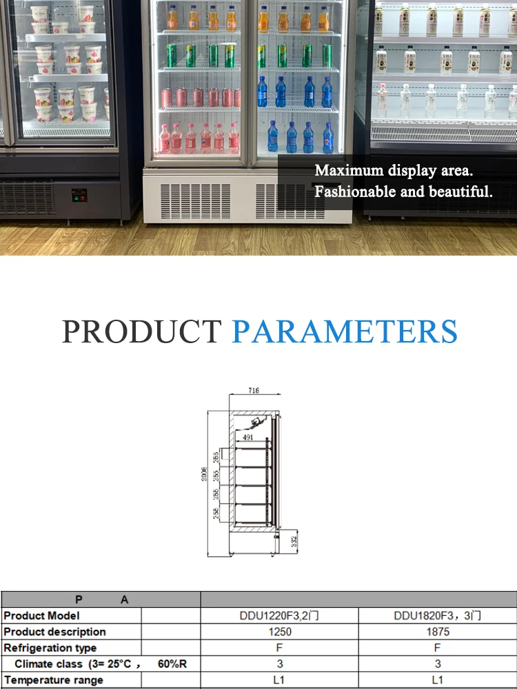 Refrigeration Supermarket Equipment Glass Door Cabinet Efficient ...