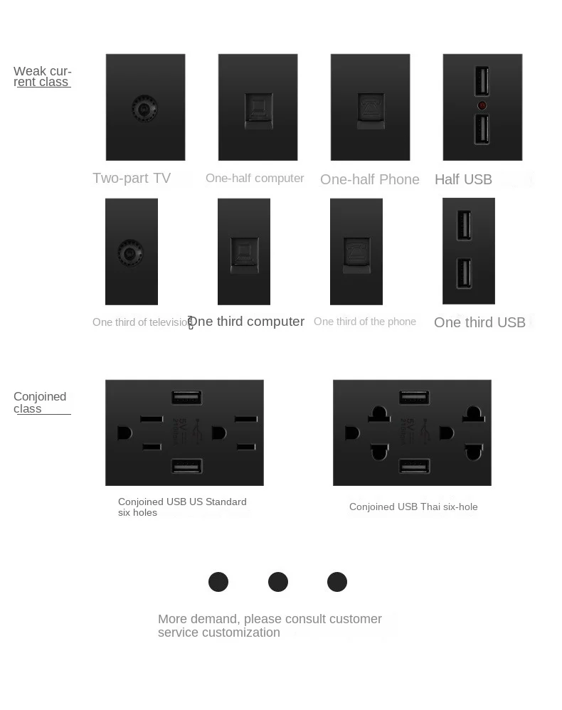 Glass Plate Socket American Standard Switch with USB Wall Power Supply ...