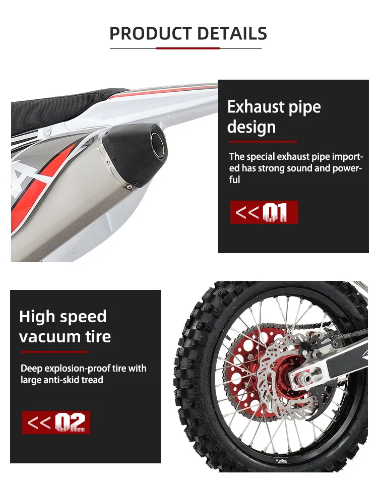 Motocross 300cc Automatic Enduro Motorcycle 4-stroke Engine Mini Dirt ...