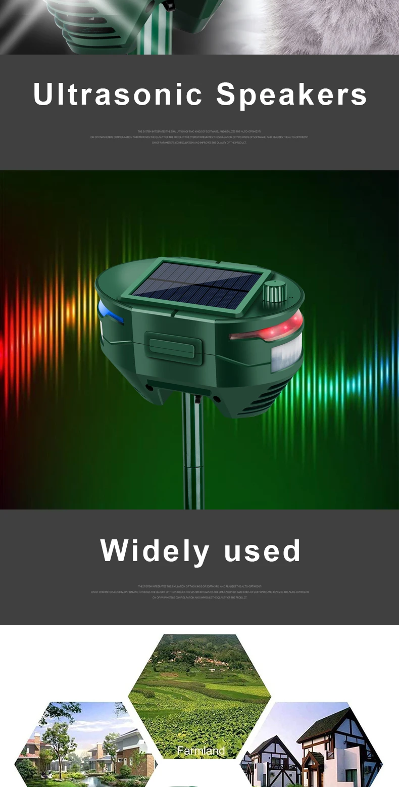 Ultrasonic Logo Custom Garden Bird Sonic Solar Monkey Solar Powered Dog ...