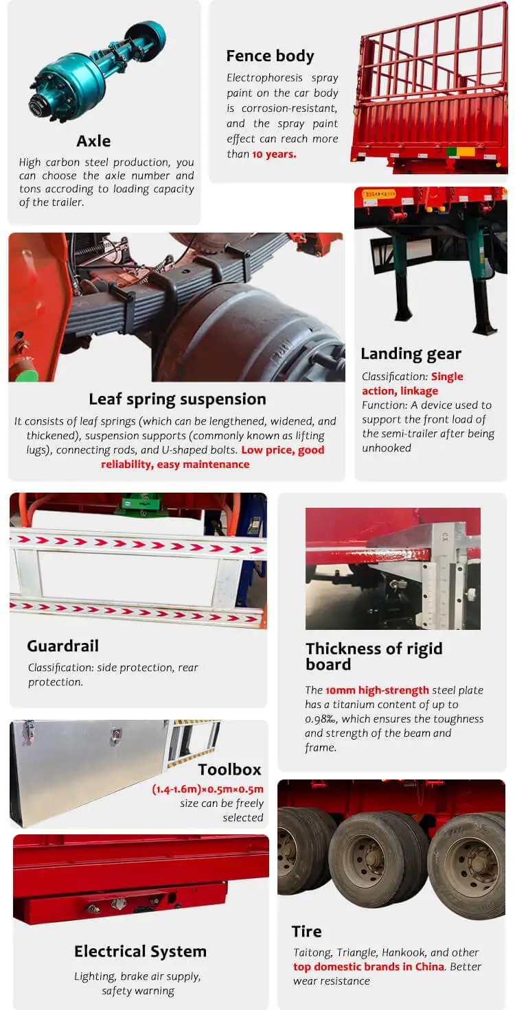 3-axle Guardrail Semi-Trailer - Efficient Cargo Transport