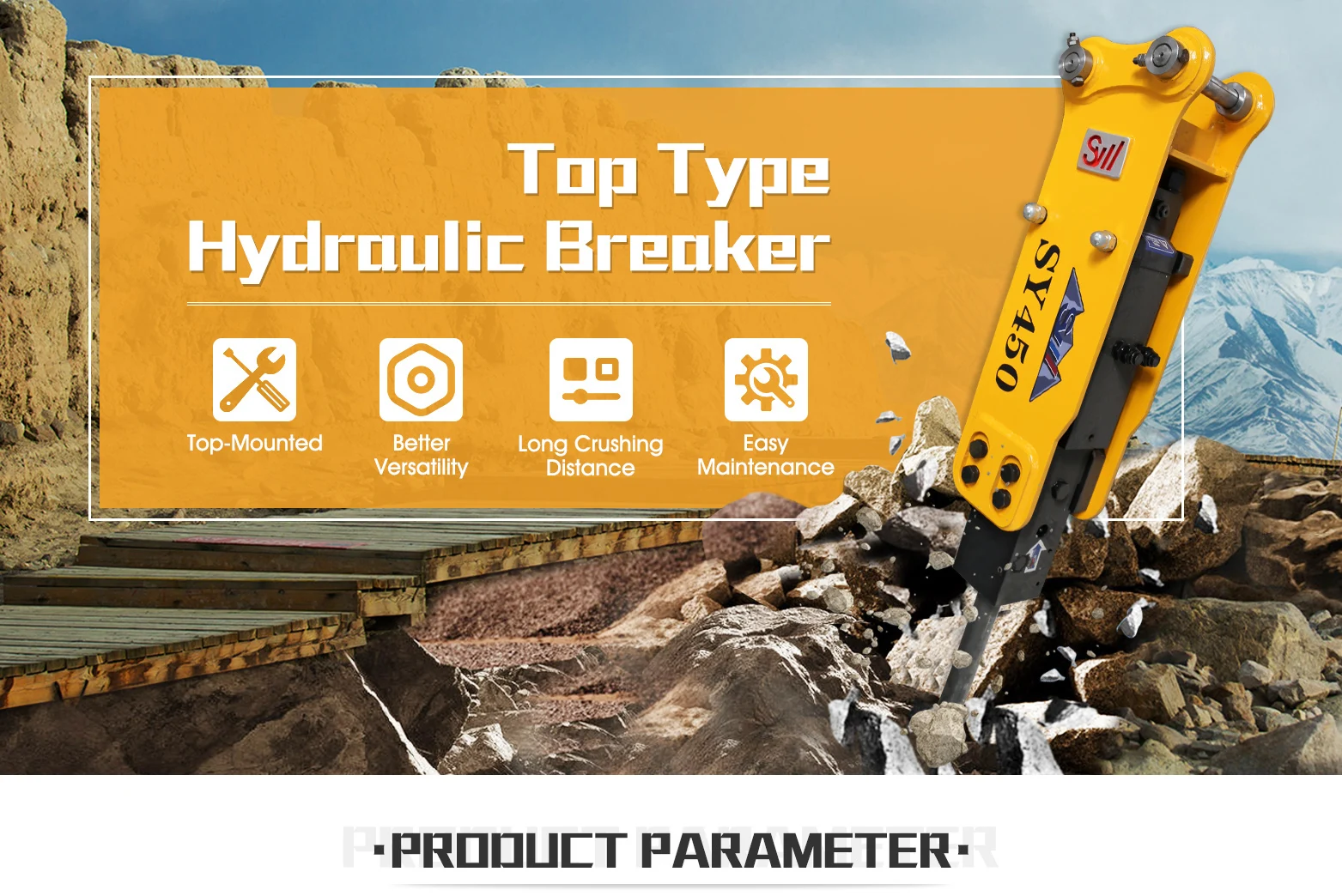 Sb20 Hydraulic Hammer Stone Breaker For Mini Excavator Hydraulic Rock ...