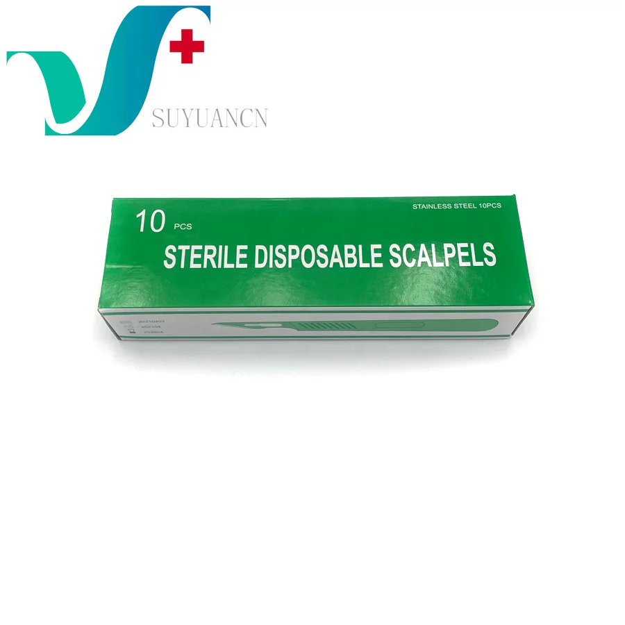 Sterilized Dermaplaning Stainless Steel Surgical Scalpel 10r Blade With Abs Handle - Buy ...