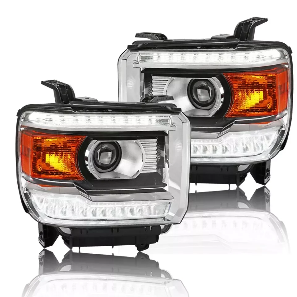 Car Head Lights W/drl Led Headlight For Gmc Sierra 2014-2018 1500 Base ...