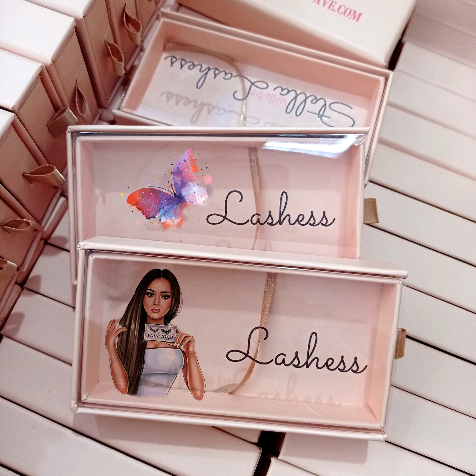 Empty Eyelash Packaging Boxes Make Your Own Logo Glitter Eyelash ...