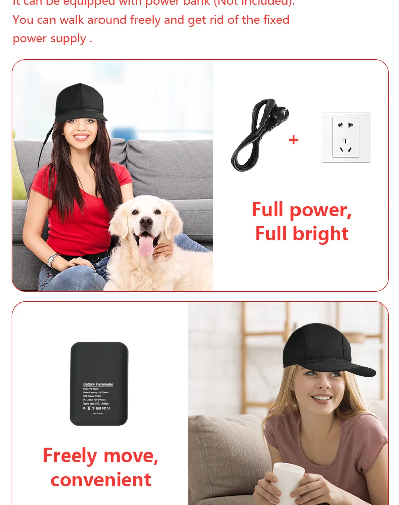 1070nm 40hz Low Emf Pulsed Led Equine Portable Nir Cap Pain Helmet Red ...