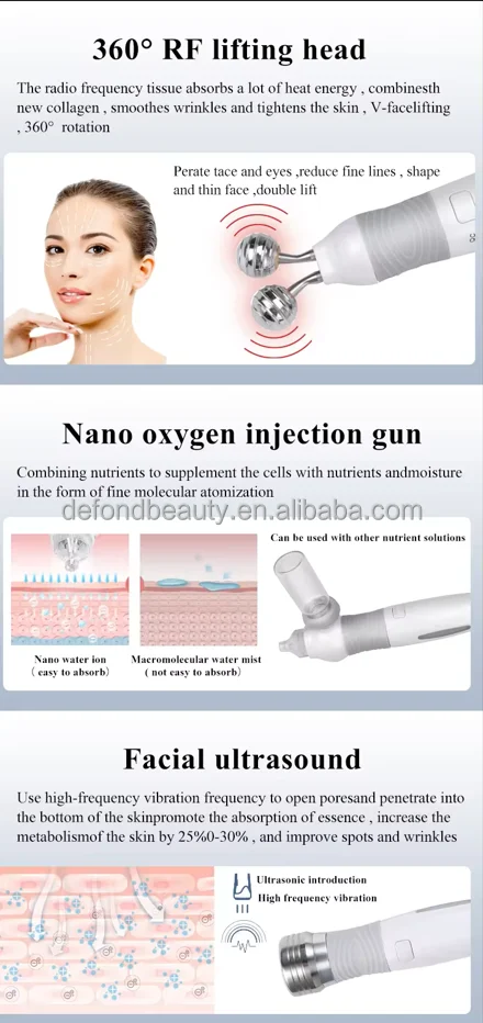 H2o2 Small Bubble Facial Machine 7 In 1oxygen Jet Peel Facial Machine ...
