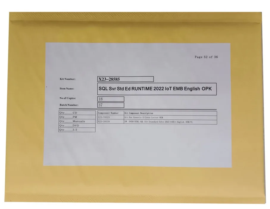 Sql Server 2022 Standard Lot 5clt Oem Dvd Global Online Activation Key ...