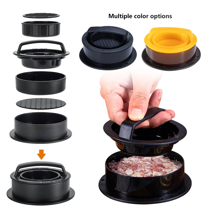 3 in 1 PP Meat Beef Pork BBQ Grill Tool Burger Presse Hamburger Mold ...