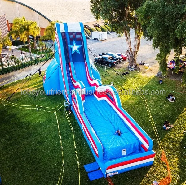 Freestyle Airbag Landing Dropkick 40 Ft Inflatable America Water Slide ...
