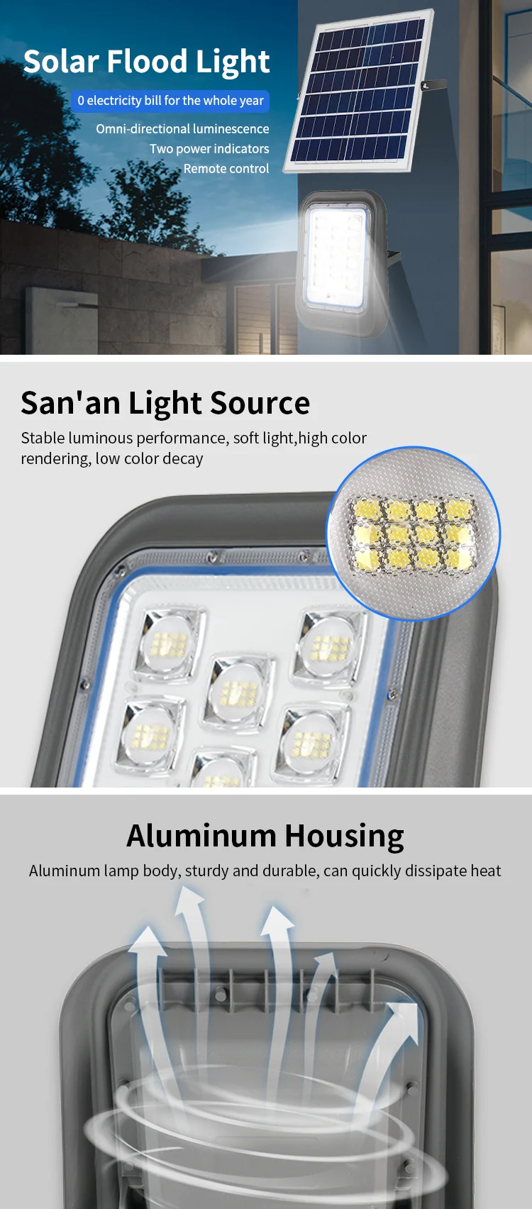 High Power Solar Flood Lights Ip65 Waterproof 100w 200w 300w 400w Solar ...