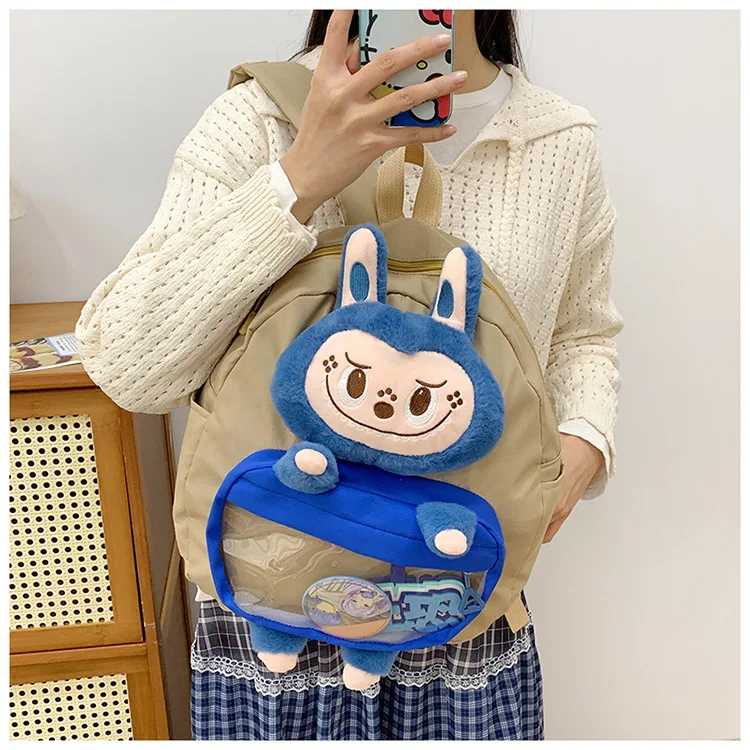 Labubu Cute Cartoon Anti-Theft School Backpack with Zipper Closure for ...