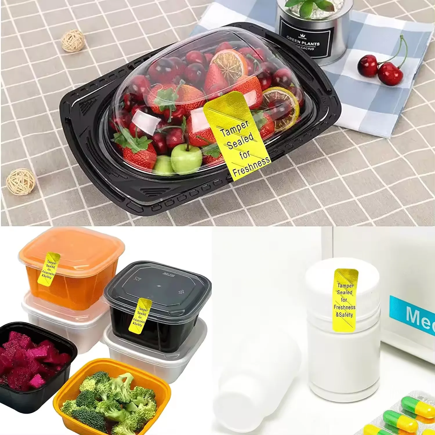 Custom Food Delivery Tamper Evident Labels Tamper Resistant Stickers ...