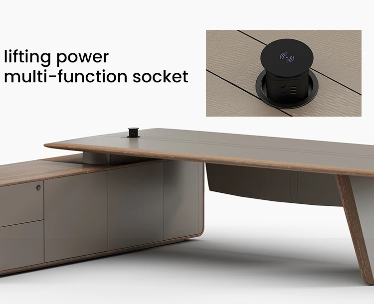 Modern Luxury Wooden L Shape Director Manager Ceo Boss Workstation Desk ...
