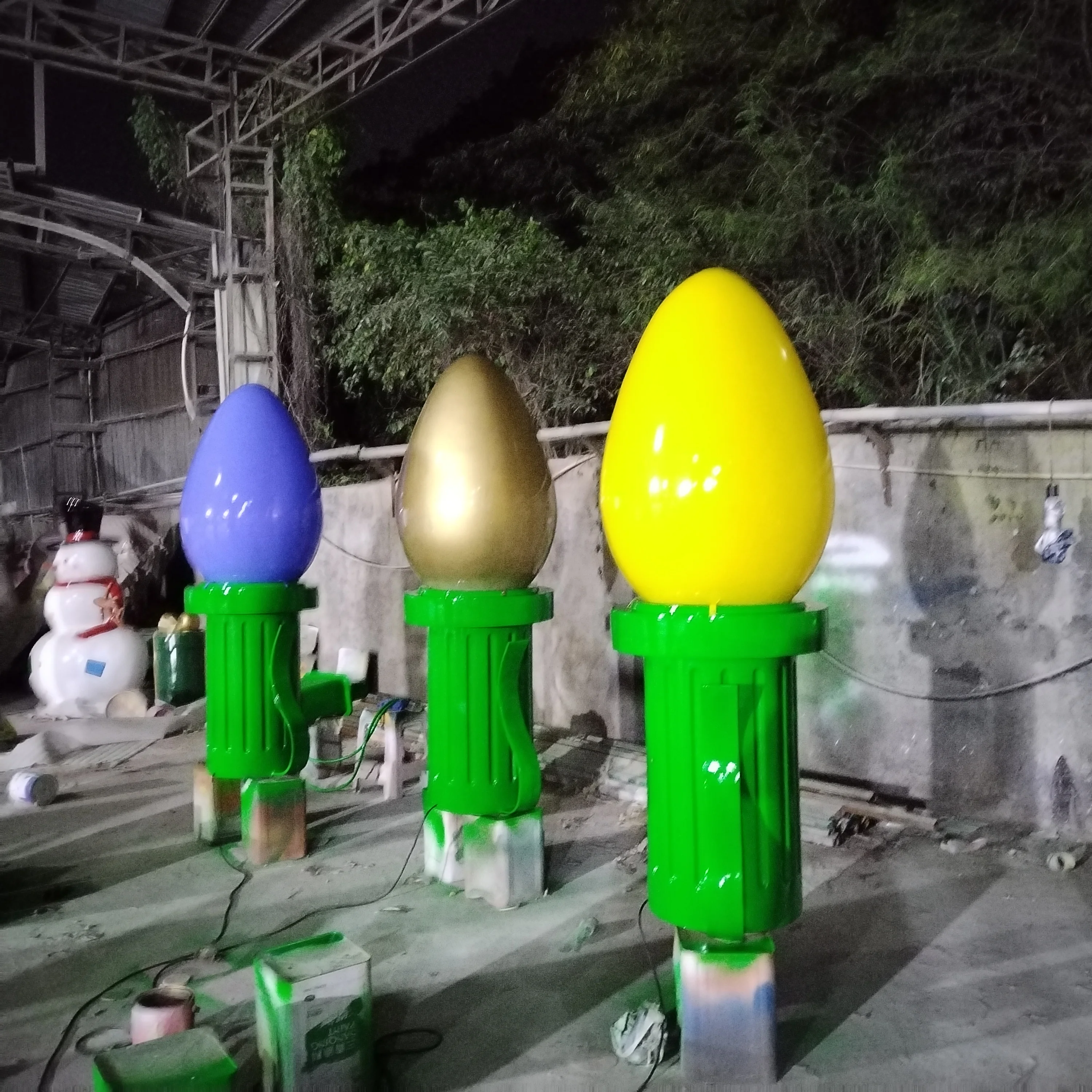 Commercial Fiberglass 6ft Giant RGB LED C7 Outdoor Christmas Bulb ...