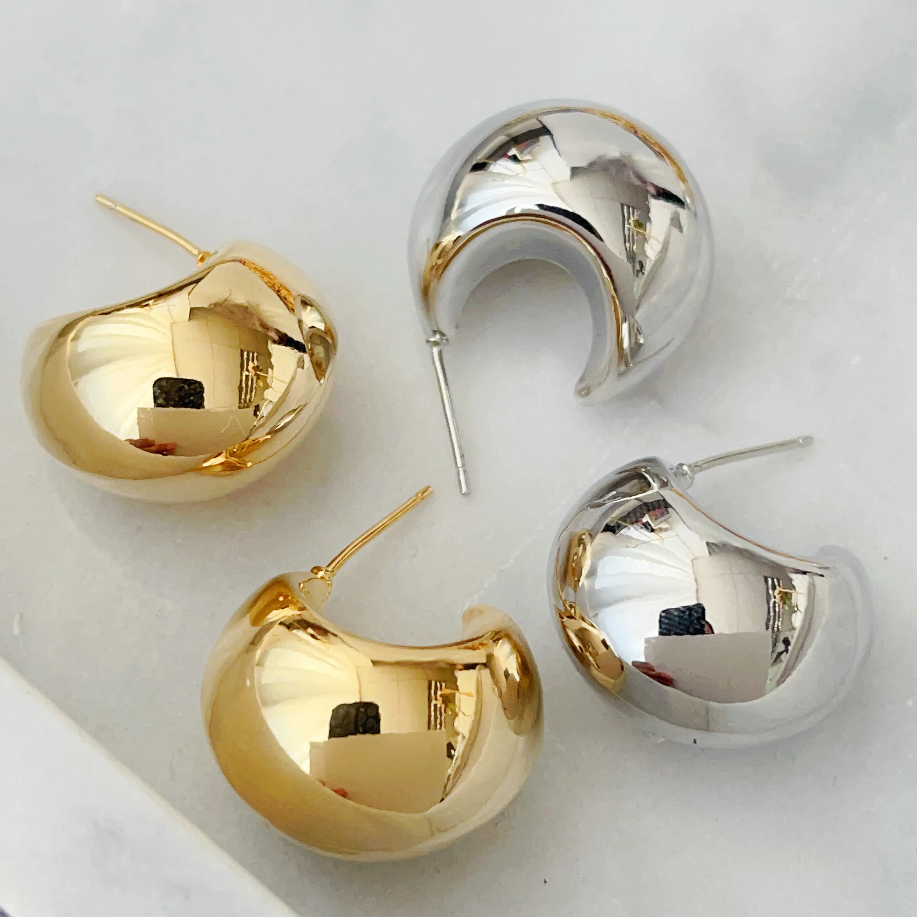 2023 Popular Styles New Trendy Gold Plated Metal Chunky Earrings - Buy ...