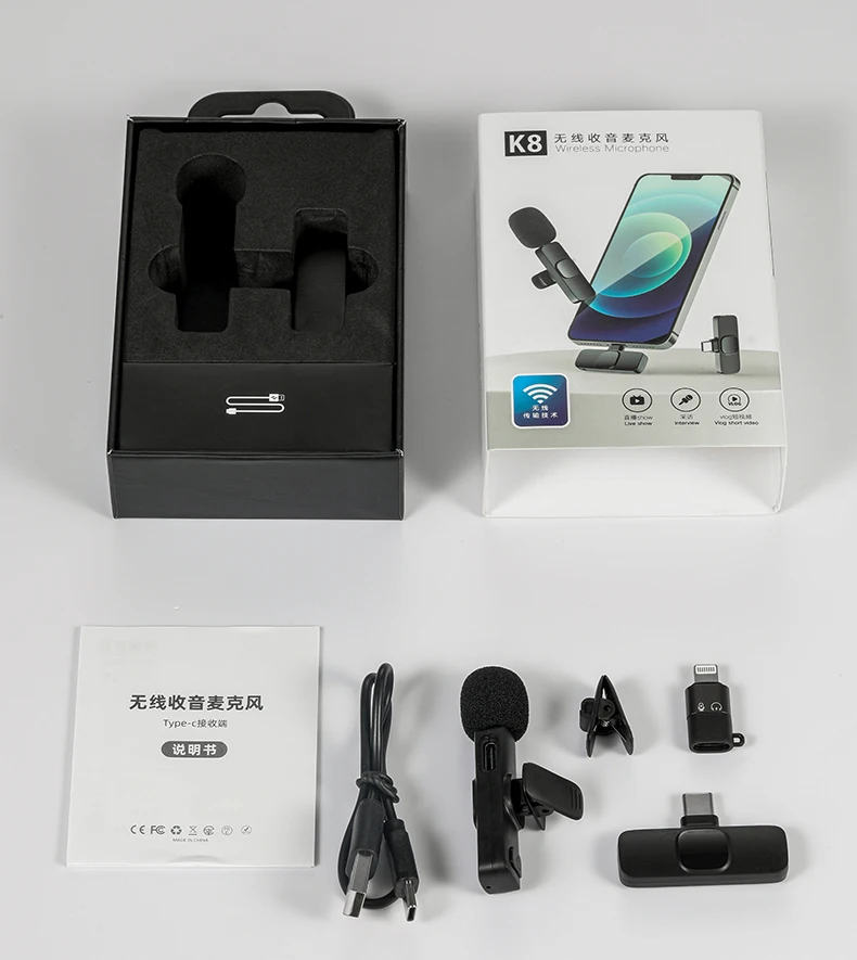 Bulk K9 2.4G Wireless Lavalier Mic for iPhone & Android - Conference ...