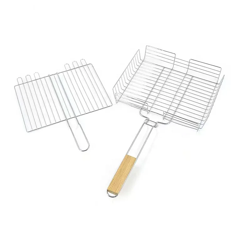 Portable Non-stick Coating Bbq Grill Basket Square Stainless Steel Bbq ...