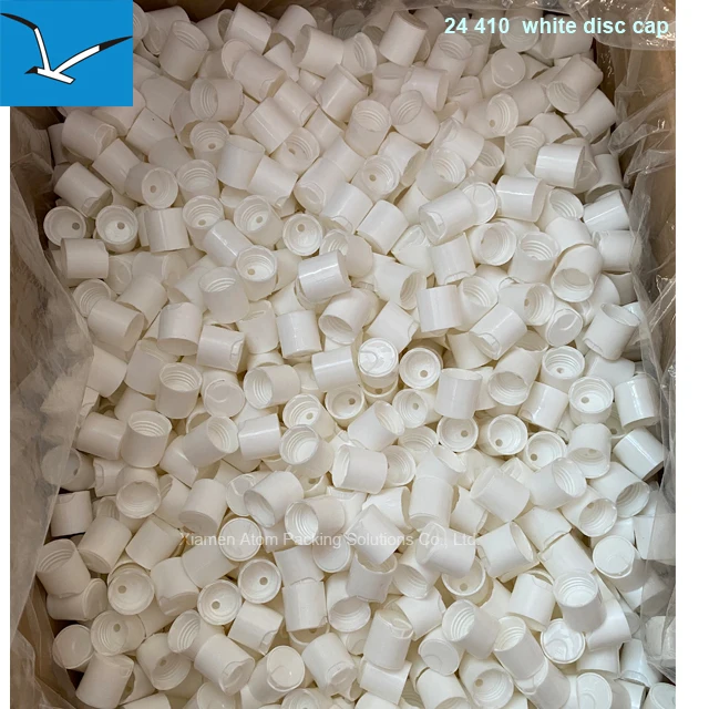 Black Plastic Disc Top Press Dispensing Cap 24 /410 For Shower Gel Hand Soap Cream Lotion Bottle ...