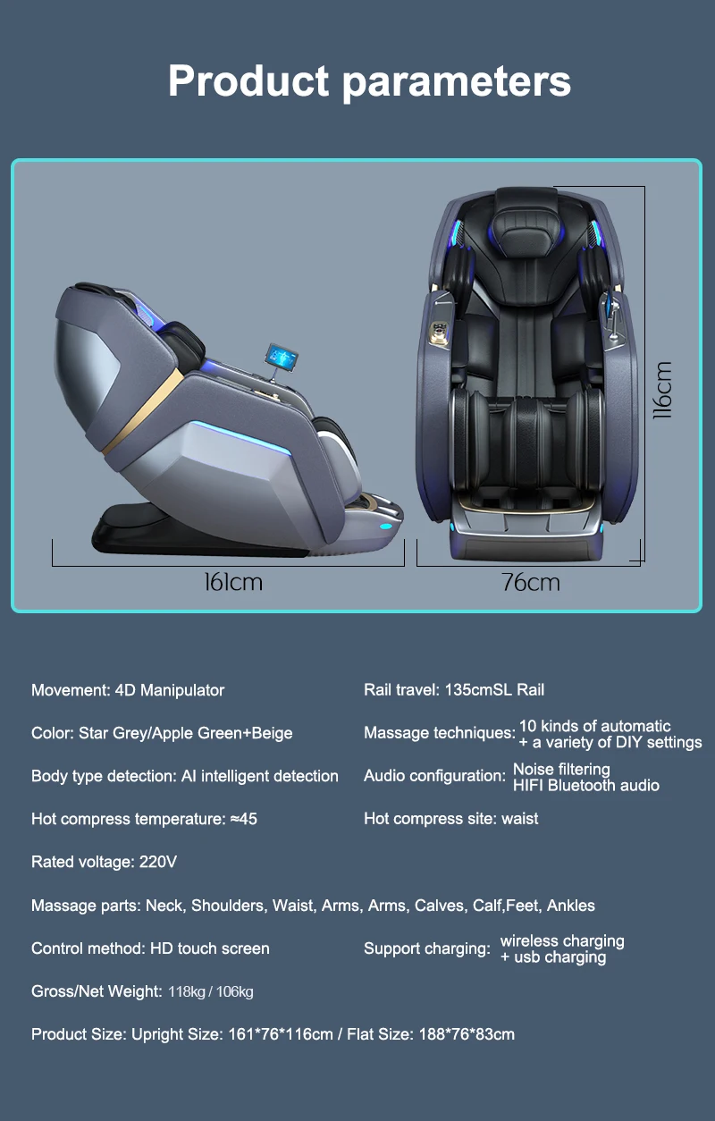 8D Luxury Hydro 5D 3d Folding Full Body Shitasu Massage Chair