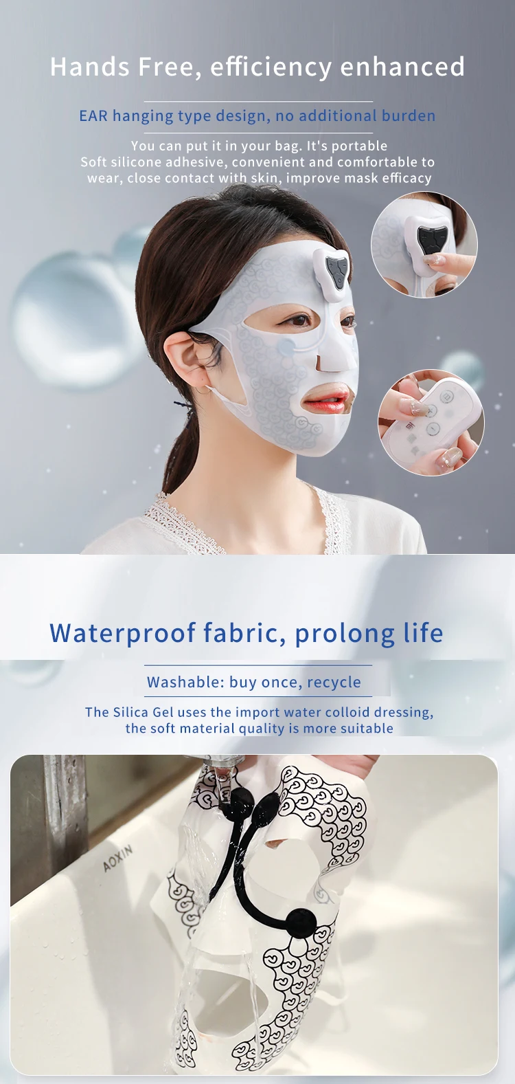 Ems Mask Skin Tightening Spa Beauty Mask Anti-aging Facial Lift Silicon ...
