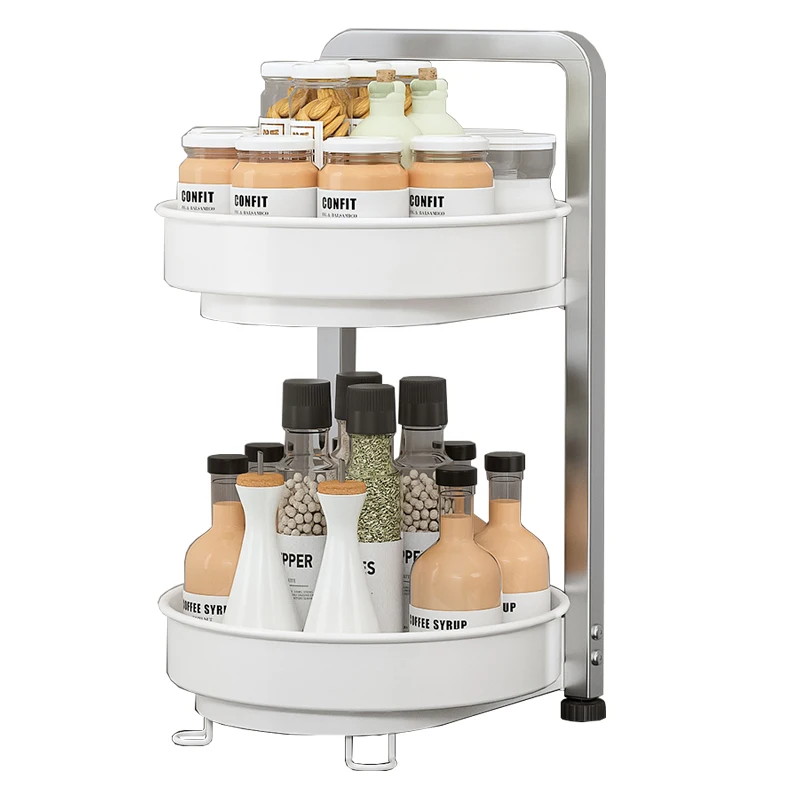 Modern Carousel Spice Rack Shelf Organizer Metal Drain Shelf Kitchen ...