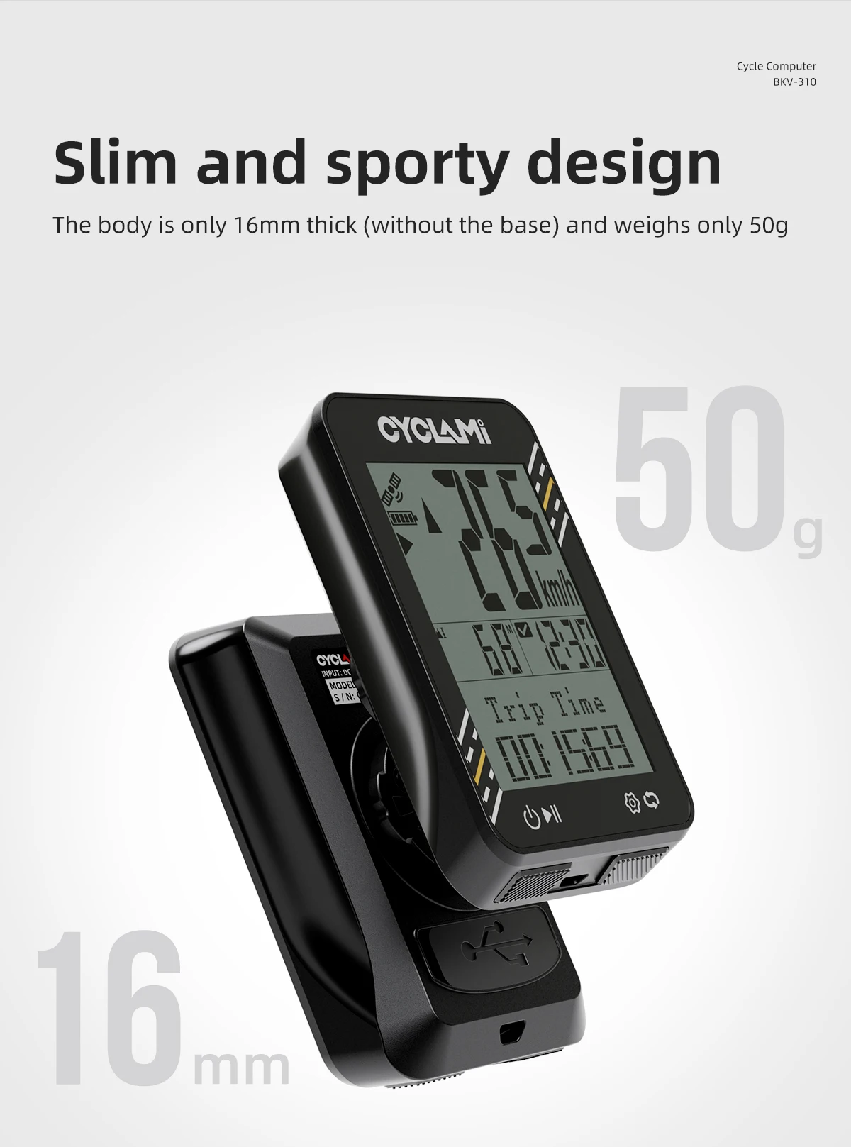 CYCLAMI BKV-310 GPS Bike Computer - Multifunctional Cycling Tool