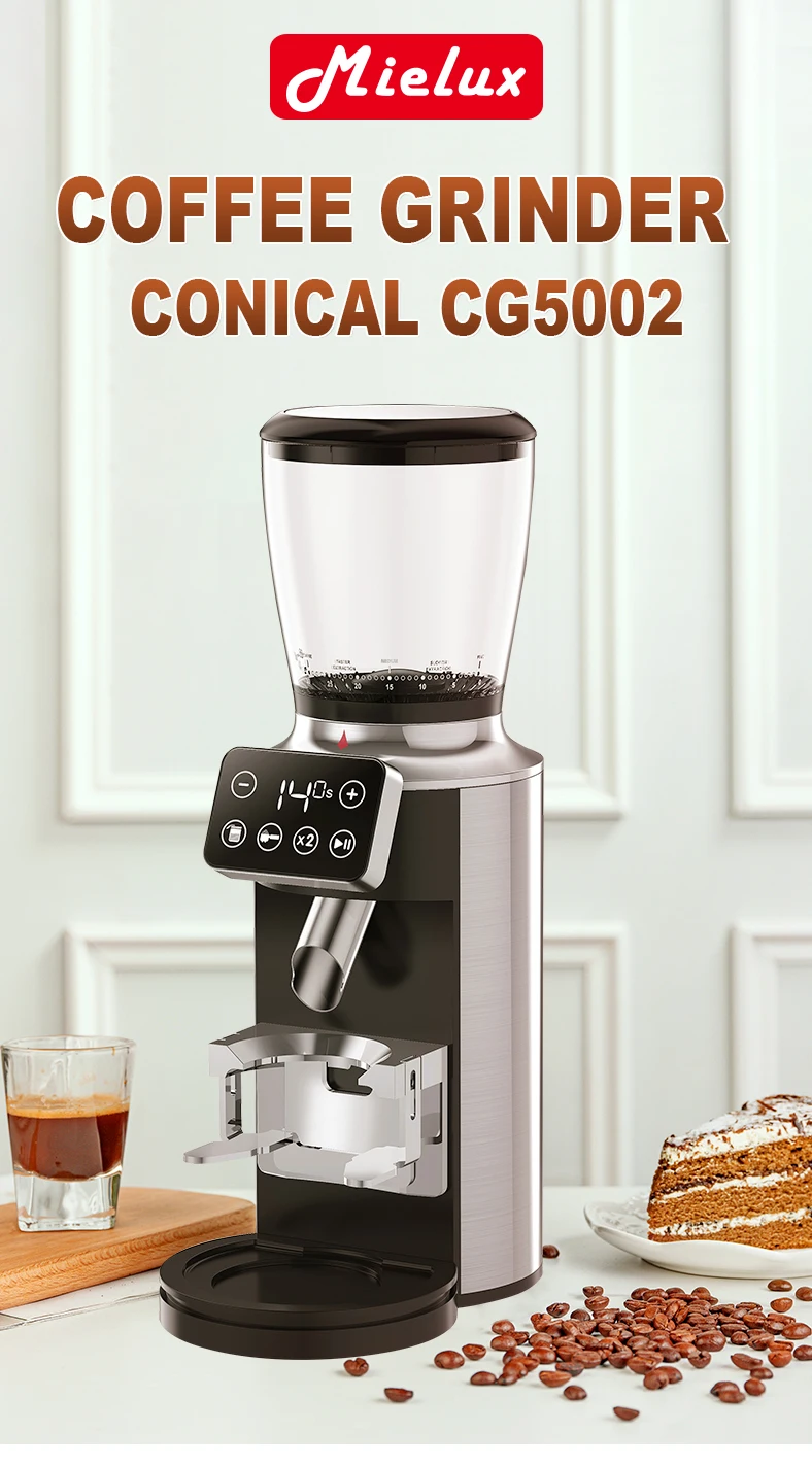MIELUX Commercial LED Touch Screen Automatic Coffee Grinder Machine ...
