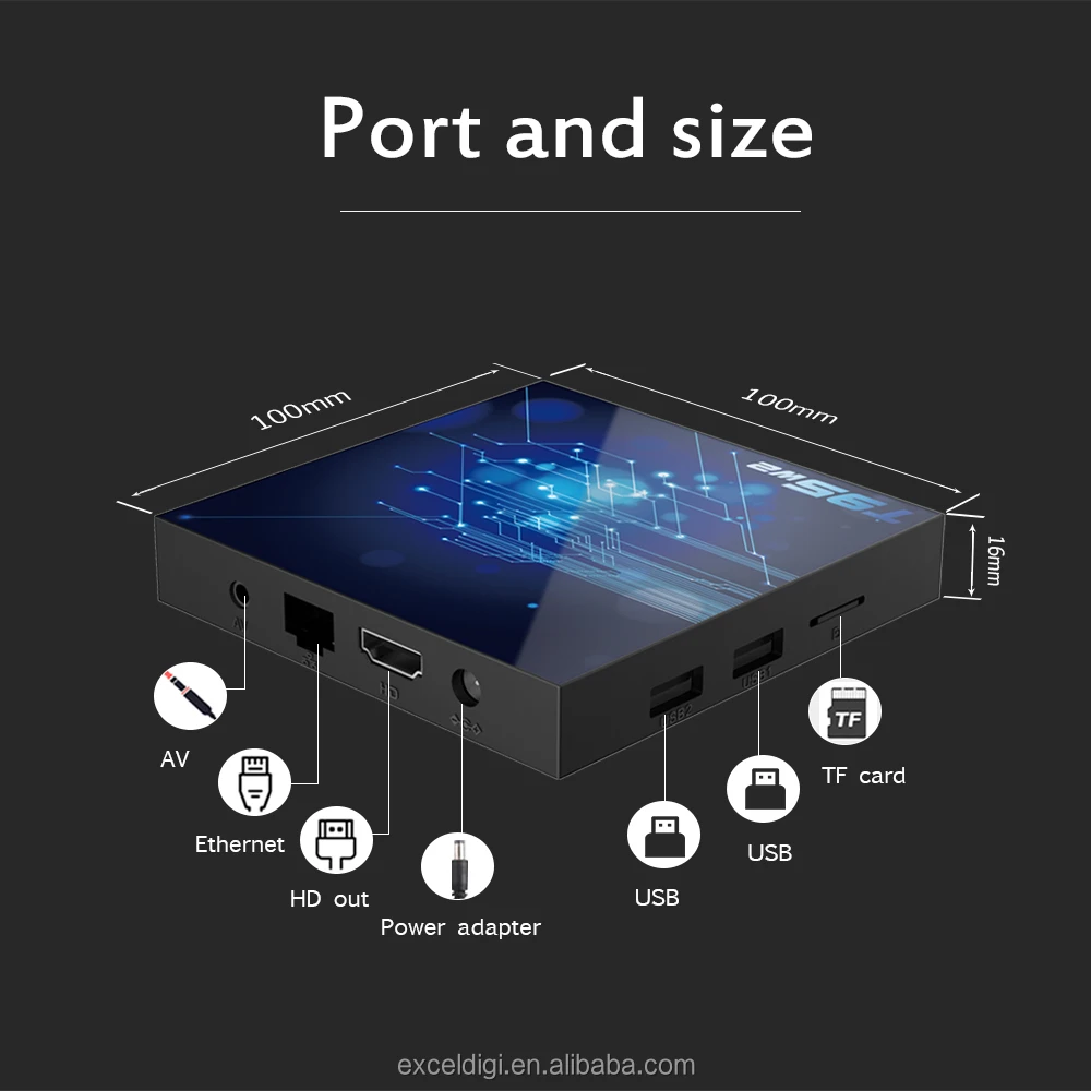 Excel Digital 2024 Best T95w2 Amlogic S905w2 Quad Core Android 11.0 Tv Box Strong 4k 2gb 16gb ...